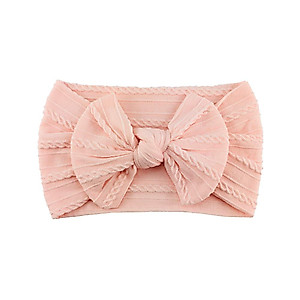 Baby Girl Bows Nylon Headbands Jacquard Design for Newborn Infant Toddler Little Girls (16-Pack)