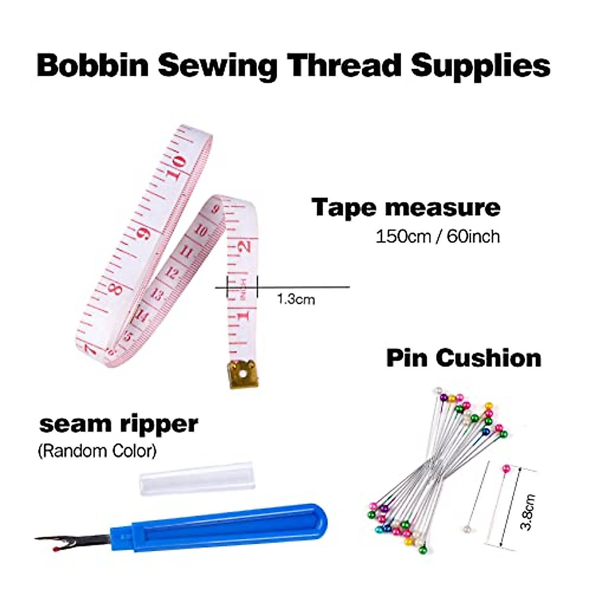 ilauke 36pcs White Sewing Thread 60WT Size A Prewound Bobbin Thread with Bobbin Case, Polyester Thread for Brother Singer BabyLock Janome Machines DIY Embroidery Thread