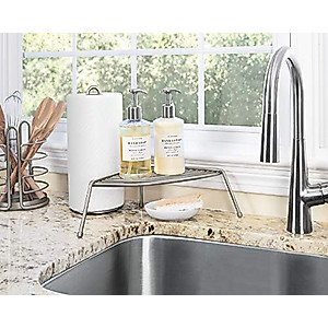 Spectrum Diversified Euro Corner Cabinet & Bathroom, Sturdy Steel Kitchen Shelf for Modern Storage, Kitchen & Bathroom Sink Organizer, Satin Nickel