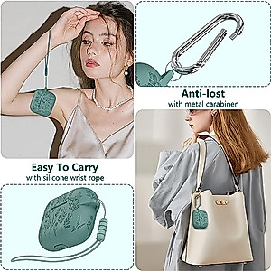Flower Engraved Case for Apple AirPods 3 Case 2021, Soft Silicone Protective Case for AirPods 3rd Generation Case for Women Airpod Case with Clean Kit,Carabiner,Lanyard,Front LED Visible,Pine Green