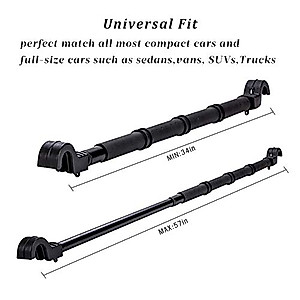 LITTLEMOLE Car Clothes Hanger Bar, Expandable Vehicle Clothing Rack Hanger Rod with Heavy Duty Metal and Rubber Grips, Great for Travel or Garment Cloths