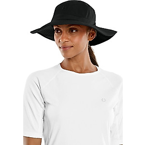 Coolibar UPF 50+ Women's Brittany Beach Hat - Sun Protective (One Size- Black)