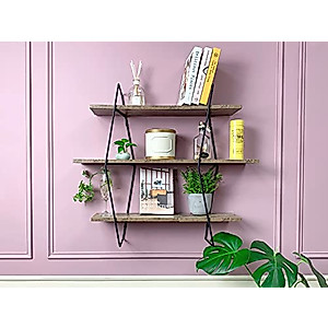 Cocoyard 3 Tier Wall Shelf – Industrial Wall Mounted Rustic Wood Shelf for Living Room, Kitchen Bar Shelving – Wall Display – Retro Storage Rack for Organization and Farmhouse Décor (31.5inch)