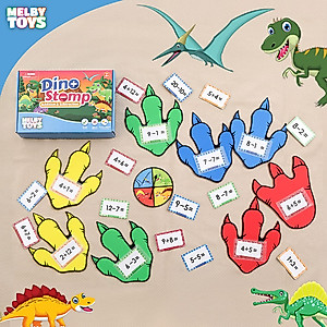 Dino Stomp Addition and Subtraction Games I Math Games for Kindergarten I Math Toys for Kids 5-7 I Addition and Subtraction Flashcards I Addition Games I Educational Kids Games