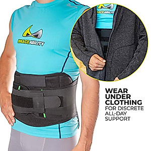 BraceAbility LSO Back Brace for Herniated, Degenerative & Bulging Disc Pain Relief, Sciatica, Spine Stenosis | Medical Lumbar Support Device for Post Surgery & Fractures with Hot/Cold Therapy (M)