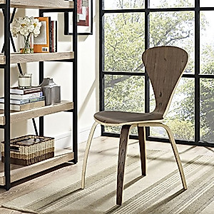 Modway Vortex Mid-Century Modern Kitchen and Dining Room Chair in Dark Walnut