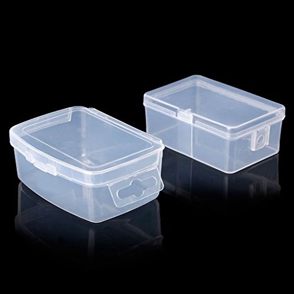 Happyaer Storage Box Rectangular Plastic Transparent Storage Box Jewelry Beads Container Organizer