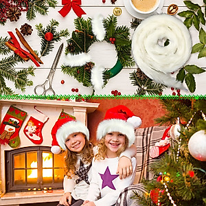 Christmas White Faux Fur Trim 3 Rolls 6 Yards Faux Fur Fabric Fluffy Ribbon Trim Furry Stripe Fake Craft Fur Trim Ribbon for DIY Craft Costume Boots Winter Christmas Tree Garland Decor, 3 Sizes