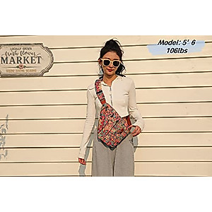 Women's Floral Small Sling Bag Anti Theft Travel purse Bag Crossbody Chest Shoulder Bag XB-16 (HS)