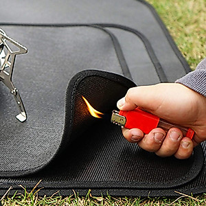 VICASKY Fire Pit Mat Square Fireproof Firepit Pad Heat Resistant Wood Shield Concrete Floor Grass Patio Mat Deck Protector for Under Grill Stove Chiminea