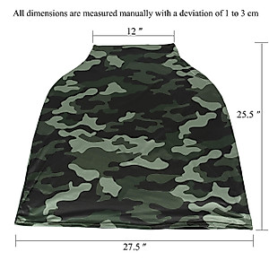TUOKING Car Seat Covers for Babies, Multi-Use Cover-Silky Mom Nursing Cover Infant Breastfeeding Scarf Shopping Cart High Chair Ultra-Soft Stretchy for Boys and Girls Camo