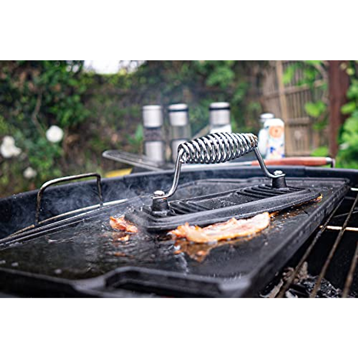 BBQ Dragon Cast Iron Barbecue Press, BBQ Grill Press, Grill Accessories, Griddle Weight, Meat Press, Best for Removing Unwanted Fat, Paninis & Sandwiches, Hamburgers and Steaks