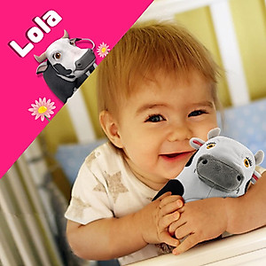 TOYMAKER La Granja de Zenon Stuffed Animals Cow Plush La Vaca Lola Spanish Toys Baby for Babies Cow Toys 6 to 12 Months Crib Soother with Music and Lights for Birthday Christmas