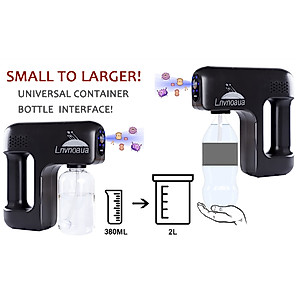 Lnvnoaua Disinfectant Fogger Machine Sanitizer Atomizer Cordless Electric Nano Spray Gun ULV Blue Ray Steam Mist Disinfection Gun for Home/Office/Car/Gym/Salon/School/Hospital/High-Contact Item Etc.