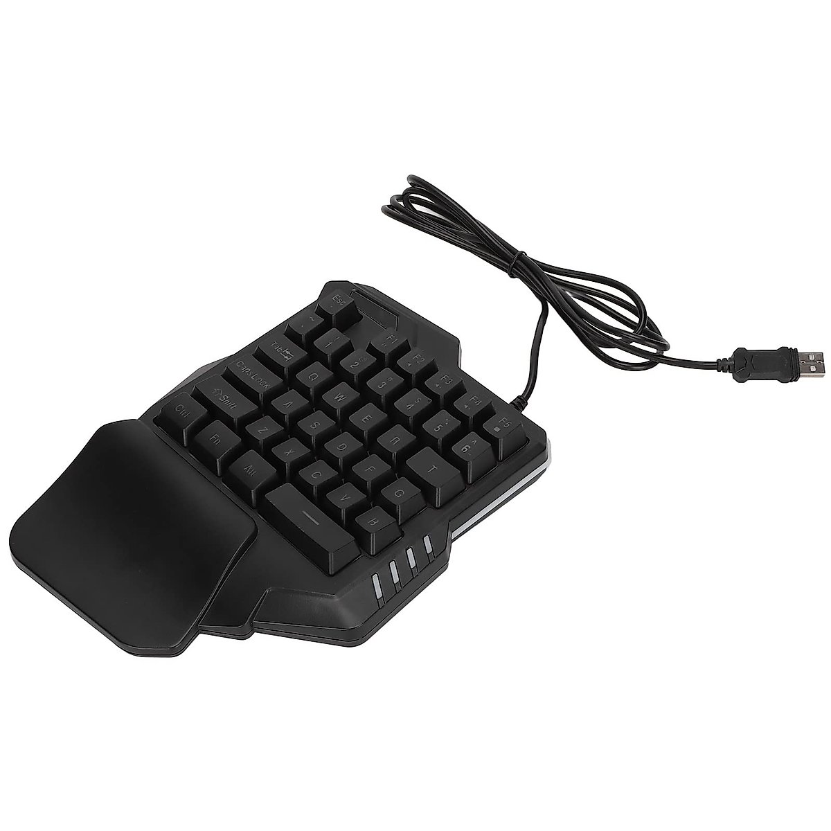 LISND One Handed Keyboard, Plug and Play One Handed Gaming Keyboard Ergonomic Design Wide Compatibility for Dorm for Game for Home