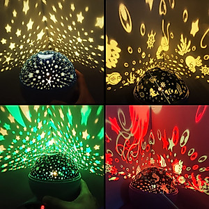 Night Light Star Projector for Bedroom,Gifts for 10 Years Old Girl,Glow in The Dark Stars,LED Lamp Star Light Projector for Kids Baby,Rotation Lamp with Timer Remote and Chargeable,Room Ceiling Decor