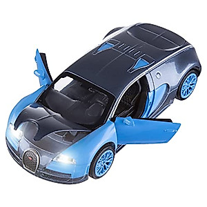 ZHMY 1:32 Bugatti Veyron Alloy Diecast car Model Collection Light&Sound Blue