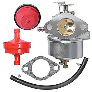 Carburetor for Tecumseh 632110 632111 632334 632370 632536 640105 632334A 632370A Snowblower w/Fuel Line Fuel Filter Primer Bulb Gasket