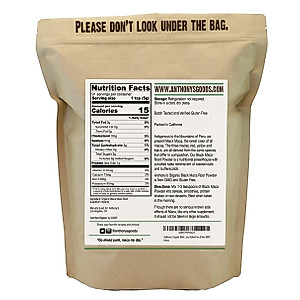 Anthony's Organic Black Maca Powder, 1 lb, Raw, Gluten Free & Non GMO