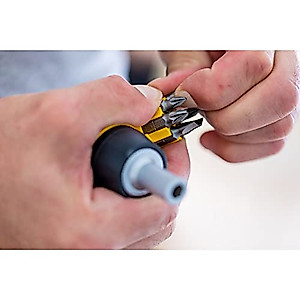 Stanley 0-66-358 Bit-Screwdriver short with 10 Bits, Black/Yellow