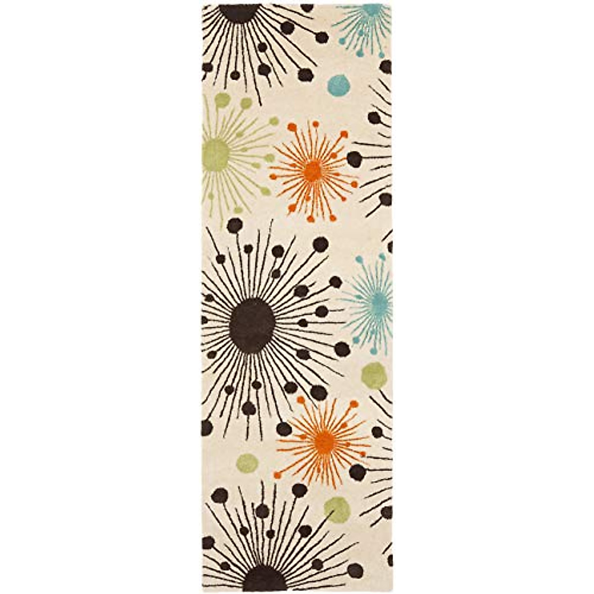 SAFAVIEH Soho Collection 2'6" x 6' Ivory/Multi SOH747A Handmade Premium Wool & Viscose Runner Rug