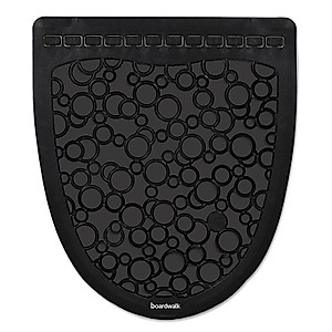 Boardwalk BWKUMBB 17.5 in. x 20 in. 2.0 Rubber Urinal Mat - Black (6/Carton)