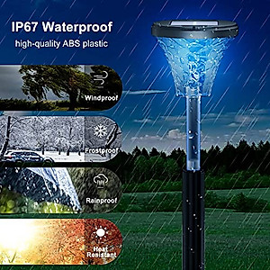 Pathway Solar Outdoor Lights Waterproof: Bright Color Changing Garden Path Light Stake 6 Pack, Outside Landscape Wall Fence Lighting for Yard Lawn Patio Walkway Driveway Sidewalk