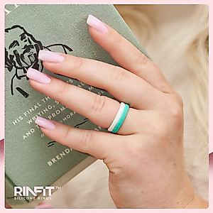 Rinfit Silicone Wedding Rings for Women - Soft, Stackable & Thin Silicone Ring Women - Rubber Wedding Bands Women- U.S. Design Patent Pending - SetI, Size 7