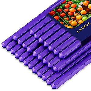 LAVEVE Garden Stakes 48 Inches Heavy Duty Steel Tomato Stakes, Plastic Coated Support Stakes for Securing Trees, Climbing Plants, Cucumber, Beans, Pack of 20