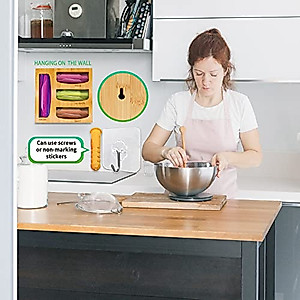 Ziplock Bag Storage Organizer, Bamboo Drawer Organizer, Ziplock Bag Organizer, Compatible With Ziploc, Solimo, Glad, Hefty For Gallon, Quart, Sandwich Snack Variety Size Bags (4 Slots)