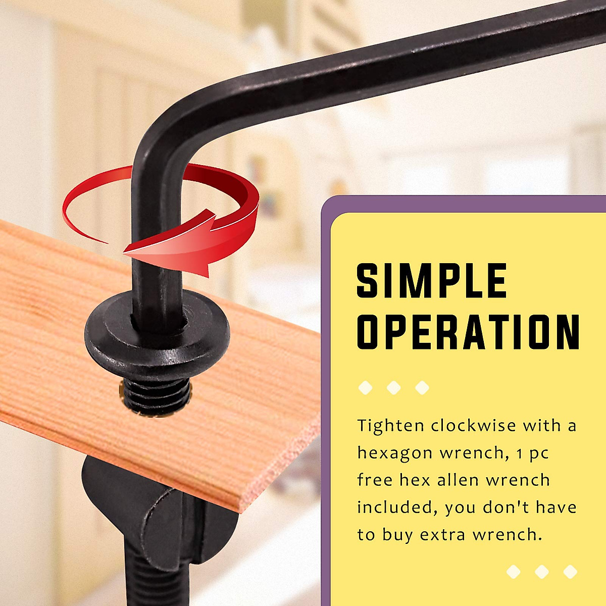 Swpeet 25Pcs Black M6 × 50mm Crib Hardware Screws, Hex Socket Head Cap Crib Baby Bed Bolt and Barrel Nuts with 1 x Allen Wrench Perfect for Furniture, Cots, Crib Screws (M6x50mm)