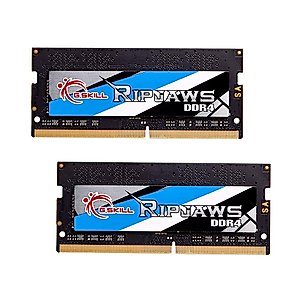 G.SKILL Ripjaws DDR4 SO-DIMM Series DDR4 RAM 16GB (1x16GB) 2666MT/s CL19-19-19-43 1.20V Unbuffered Non-ECC Notebook/Laptop Memory SODIMM (F4-2666C19S-16GRS)