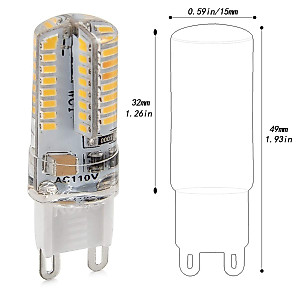 LEDGLE G9 LED Light Bulbs 3W, 30W Halogen Equivalent, 3000K 250LM 64LEDS Warm White Light, Non-dimmable, Flicker Wide Beam Angle Light G9 Base for Home Lighting (6pcs)