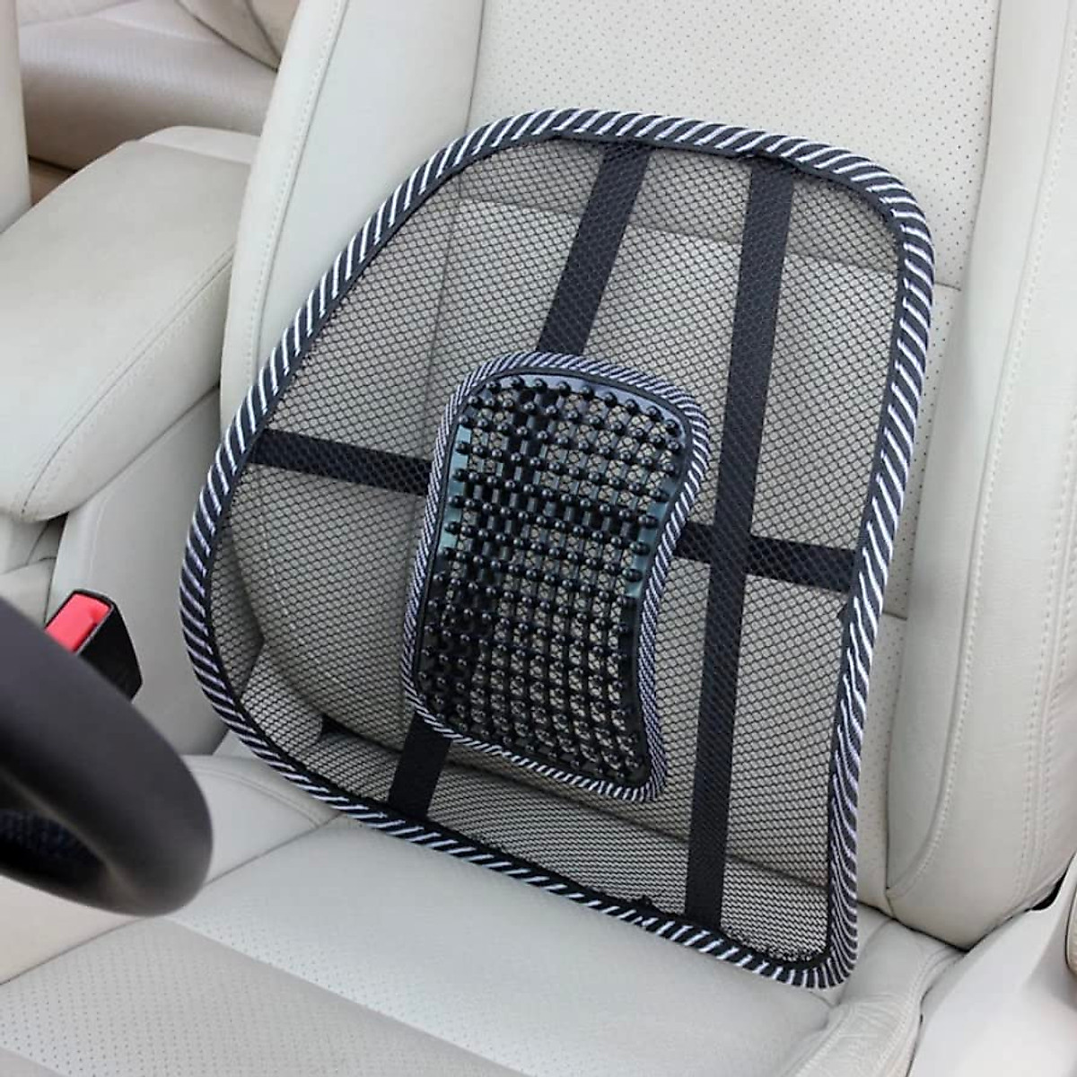 Car Back Support Chair Massage Lumbar Support Waist Cushion Mesh Ventilate Cushion Pad for Car Office Home Designed for Comfort and Lower Back Pain Relief