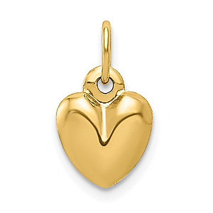 Diamond2Deal 14k Yellow Gold Puffed Heart Pendant