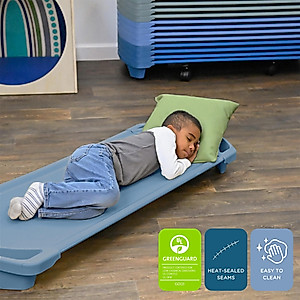 Children’s Factory SpaceLine Nap Cot, Kids Daycare and Preschool Sleeping Cot, Standard Size, Wedgewood