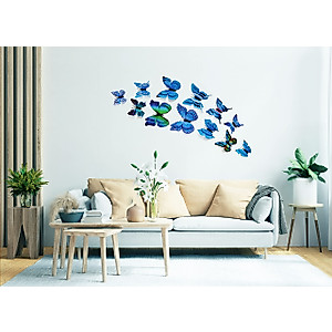 RENUIS 24pcs Butterfly Wall Decor,3D Butterfly Decals for Wall Sticker,Magnetic Butterflies Decor,Stickers for Kids Bedroom Party Wedding Crafts Decoration,Removable Mural Stickers Bedroom Decor