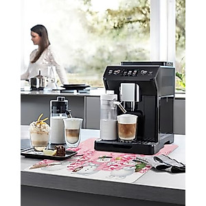 Coffee Mat for Counter,Christmas Snowman Xmas Tree Winter Snowflake Pink Absorbent Hide Stain Coffee Bar Mat,Non-slip Coffee Bar Accessories Kitchen Drying Mat Fit Under Coffee Maker Espresso Machine