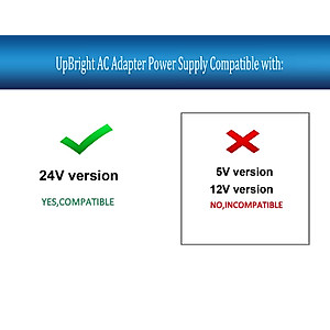 UpBright 24V AC/DC Adapter Compatible with Philips Hue Go 798835 800136 71460 60 7146060C6 HueGo LED Light HF12 HF18 HF24 S018QU2400075 S018QU2400050 S012BSM2400050 24VDC 6W 12W Power Supply Charger