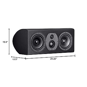 Monolith THX-365C Ultra Center Channel Speaker (Each) THX Certified, Premium Drivers, Premium Built Cabinet,Black