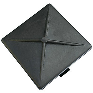 3-1/2" Square Light Pole Top Cap- Black Plastic