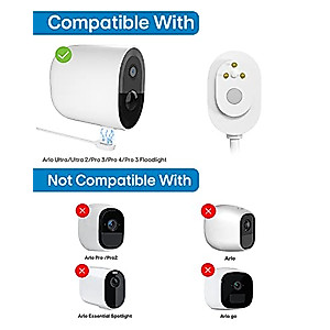 Solar Panel Charger Compatible with Arlo Ultra/Ultra 2/Pro 3/Pro 4/Pro 3 Floodlight Security Camera, 5V 4W Solar Panels Charging IP65 Weatherproof w/ 9.8ft Charging Cable Adjustable Wall Mount, 2 Pack