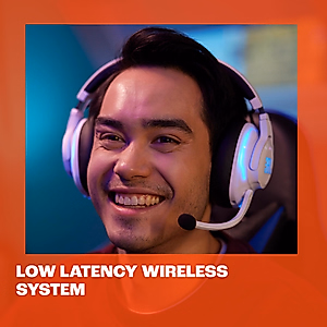 JBL Quantum 910P - Wireless Consol Over-Ear Gaming Headset with Head Tracking-Enhanced, Active Noise Cancelling and Bluetooth, QuantumSPATIAL 360, Hi-Res Certified, Low Latency Wireless (White)