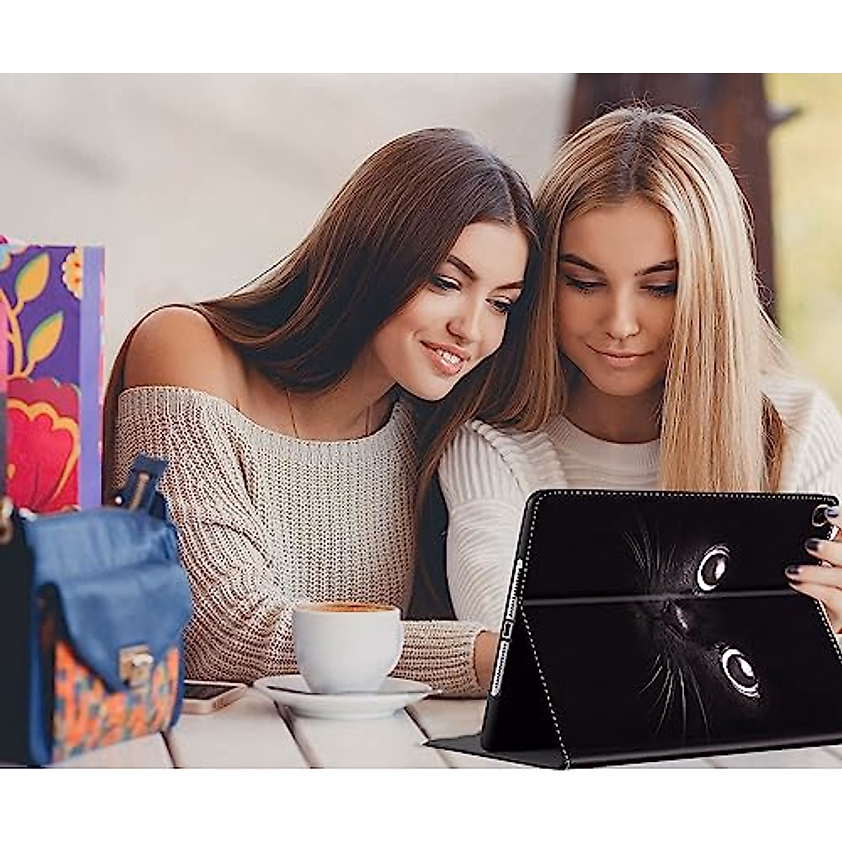 Case for iPad Pro 11 Inch 4th/3rd/2nd/1st Generation 2022/2021/2020/2018, Multi-Angle Smart Stand Cover Auto Sleep/Wake Fit iPad Air 4/5，Black Cat