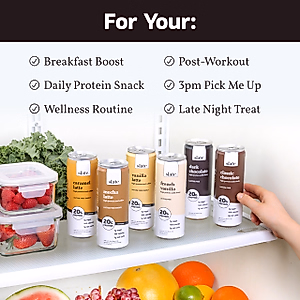 Slate Milk - High Protein Milk Shake - French Vanilla - Lactose Free, 20g Protein, 1g Sugar, 100 Calories, 1g Net Carbs, No Added Sugar - Natural, Breakfast Boost, Post Workout - 11 fl oz, 12 Cans