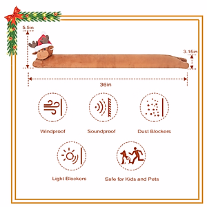 My OLi Under Door Draft Stopper Decorative Wind Stopper 36 inch for Door & Window Noise Blocker Gap Stoppers Window Sealer - Christmas Reindeer