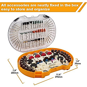 Hoteche 276Pcs Rotary Tool Accessories Kit 1/8-Inch Shanks Universal Accessories Kit Power Rotary Tool Accessries for Carving, Polishing, Sanding, Cutting with Carrying Case