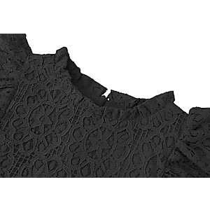 JNKLWPJS Toddler Girls Hollow Lace Pom Pom Flutter Sleeve Princess Party Dress Black 90CM