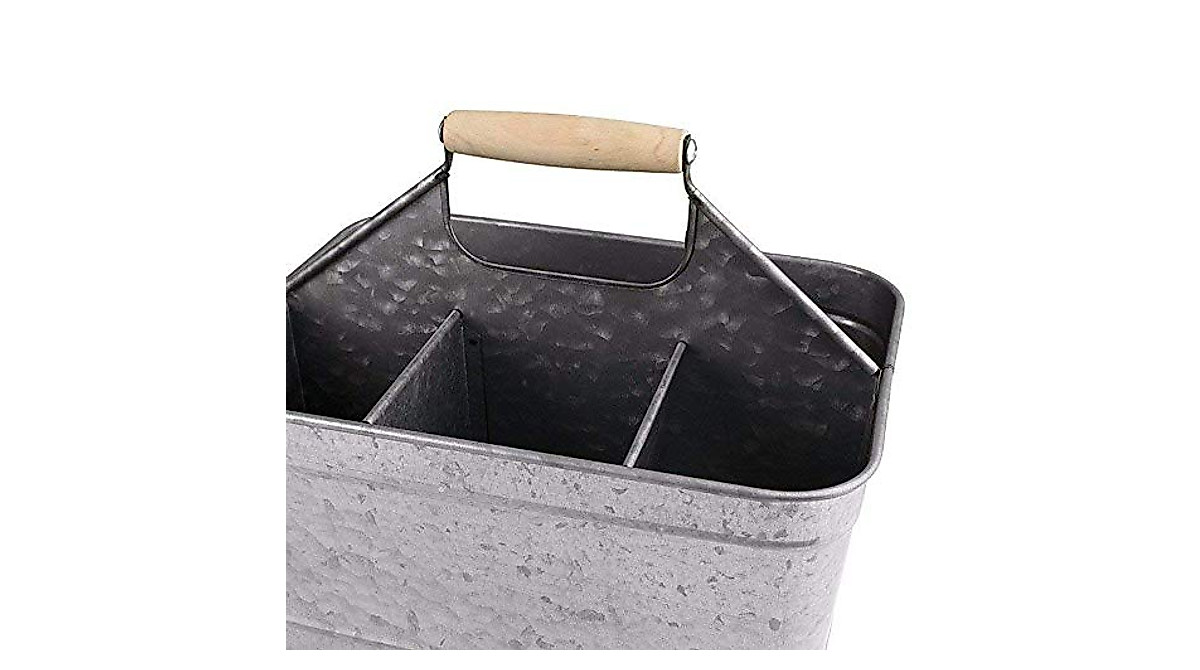 Benzara Galvanized Metal Carry All Serveware - Durable & Portable
