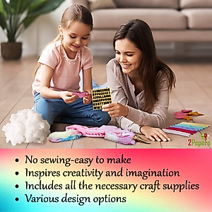 Make Your Own Unicorn Pillow Kit Arts and Crafts for Girls (No Sew), DIY Unicorn Craft Girl Ages 3 4 5 6 7 8 9 10 Years Old, Unicorn Gifts for Girls, Birthday Present, Toys For Girls, Kids Crafts